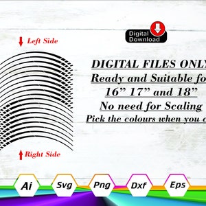 Rim Stripes, Digital Vector Svg, Wheel Stickers, Rim Stickers, Rim ...