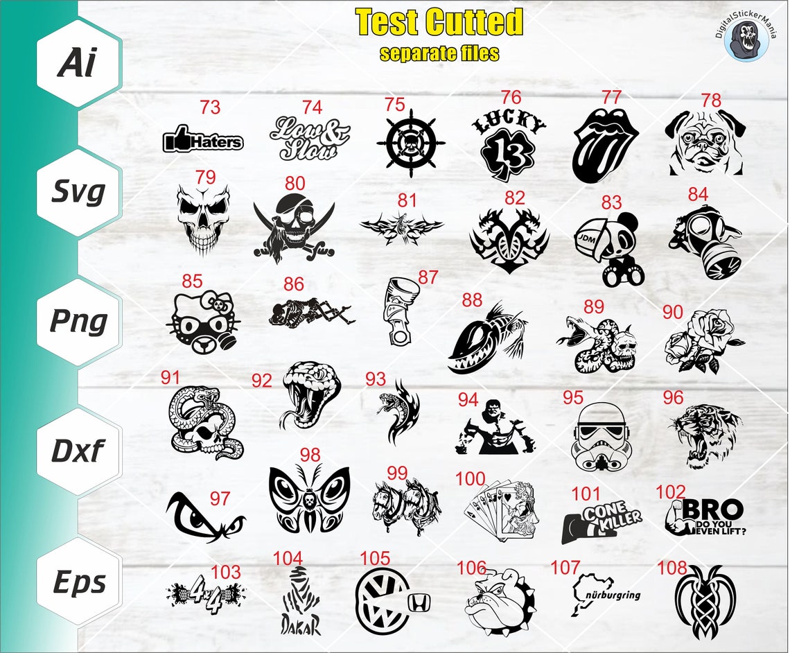 Sticker Bundle Svg Car Sticker Svg Car Decal Svg Bumper - Etsy