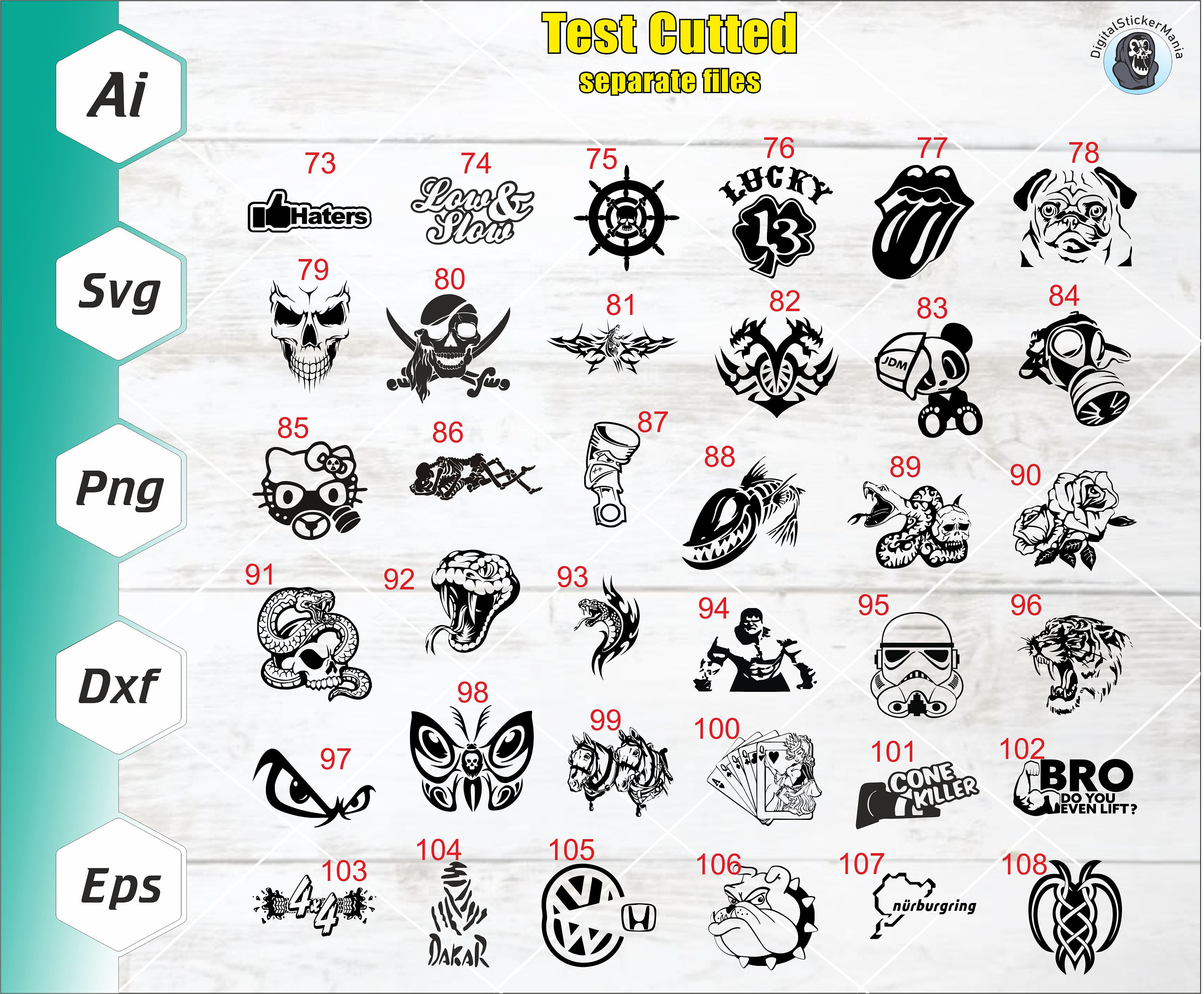 Sticker Bundle Svg Car Sticker Svg Car Decal Svg Bumper - Etsy Canada