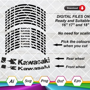 Rim Stripes Digital Vector Svg, Wheel Stickerskawasaki, Rim Stickers ...