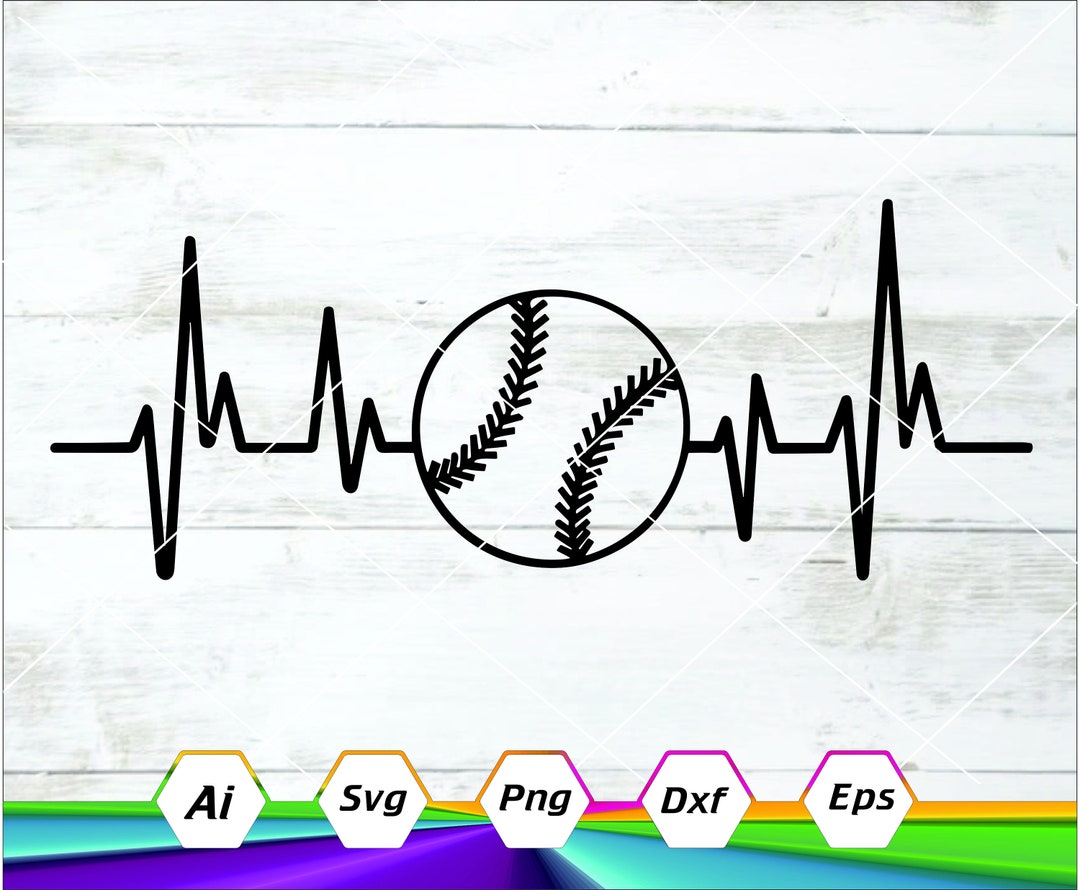 Heartbeat Baseball Svg, Heartbeat Softball Svg, Sport Sticker Svg ...