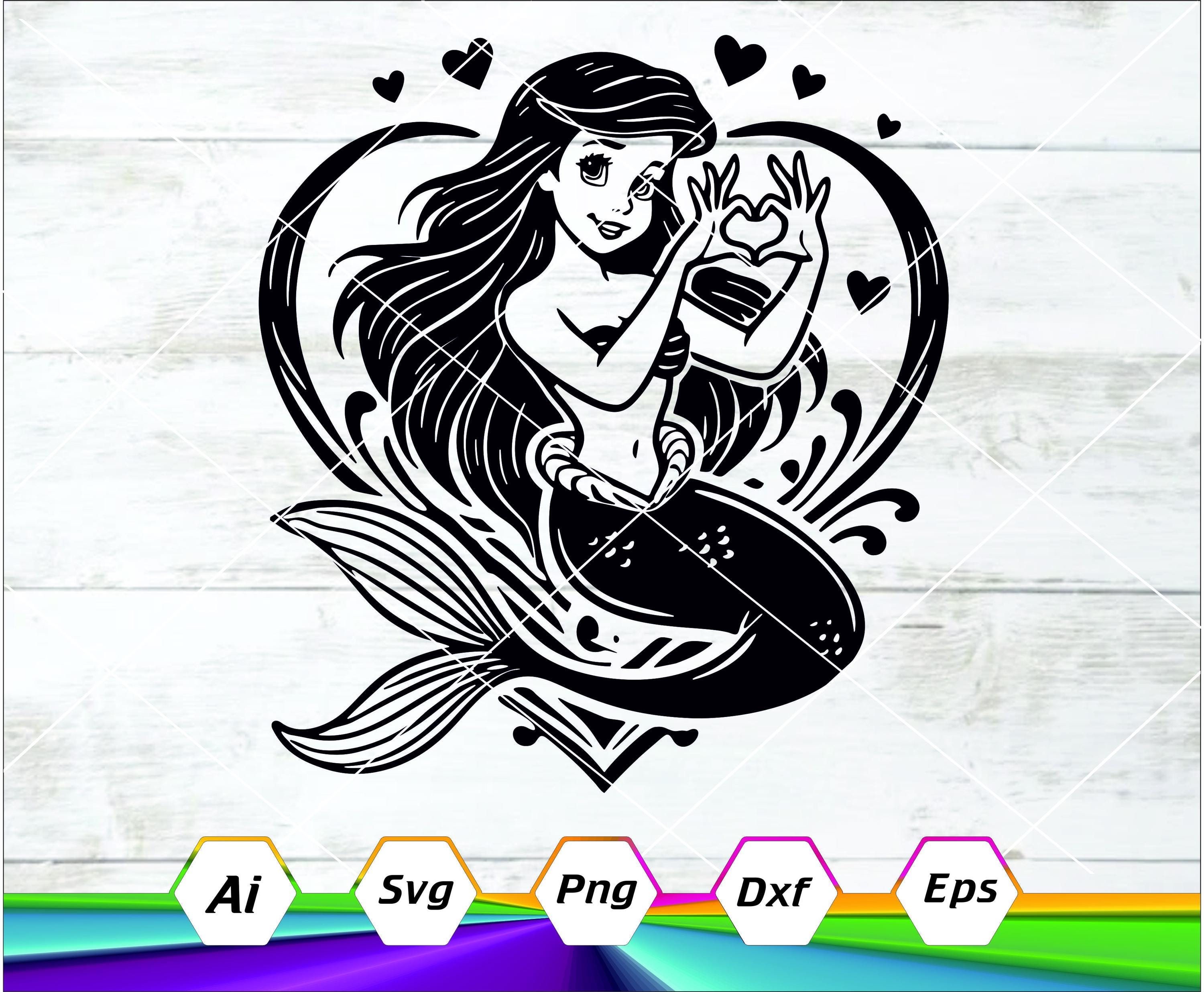 Disney Ariel Silhouette Printable