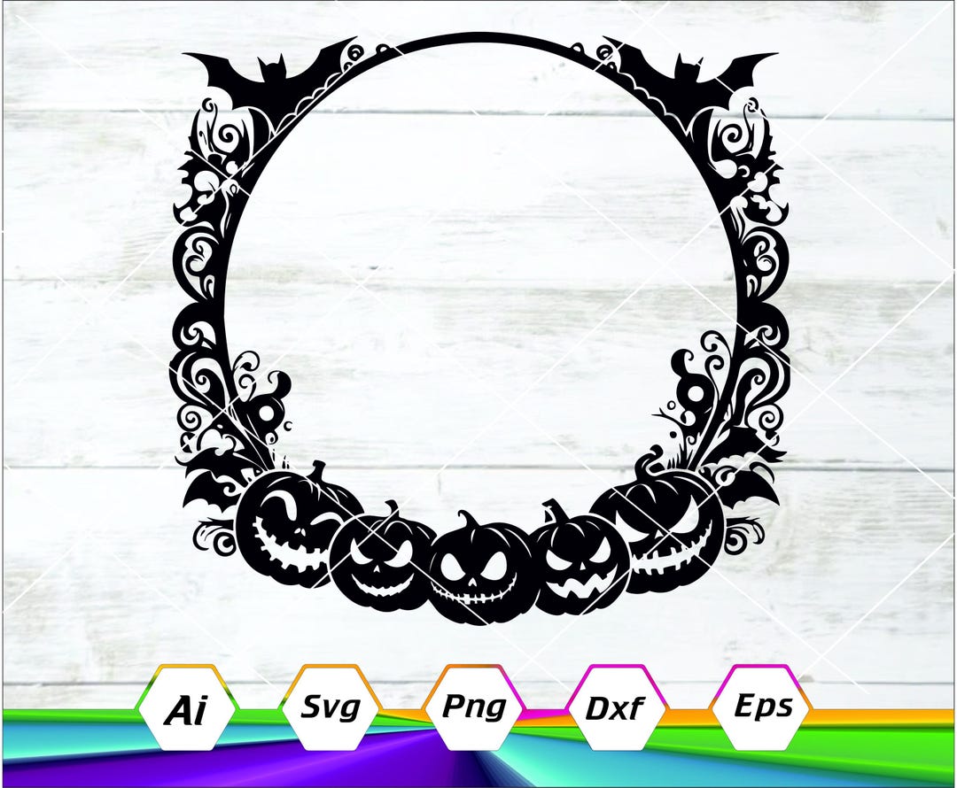 Halloween Frame SVG, Nightmare SVG, Scary Svg, Pumpkin Svg, Bats Svg ...