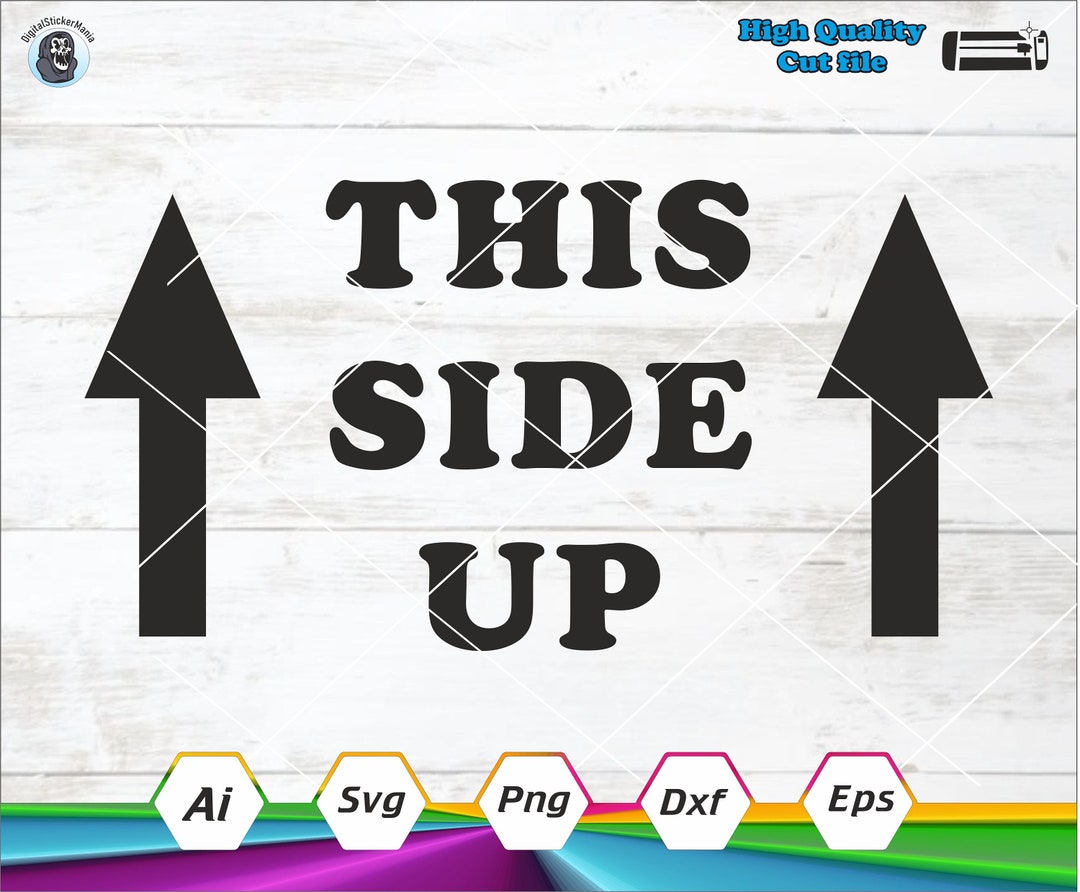 This Side up Svg, Car Sticker Svg, Car Decal Svg, Bumper Sticker Svg ...