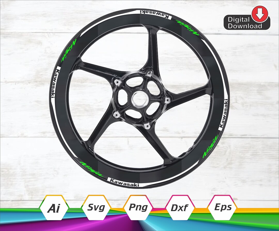Rim Stripes Digital Vector Svg, Wheel Stickerskawasaki, Rim ...