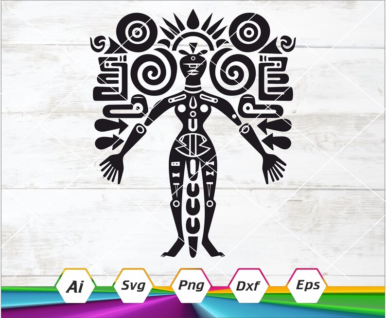Mayan Glyph Svg Clip Art Svg Cricut Silhouette Cutting Dxf - Etsy