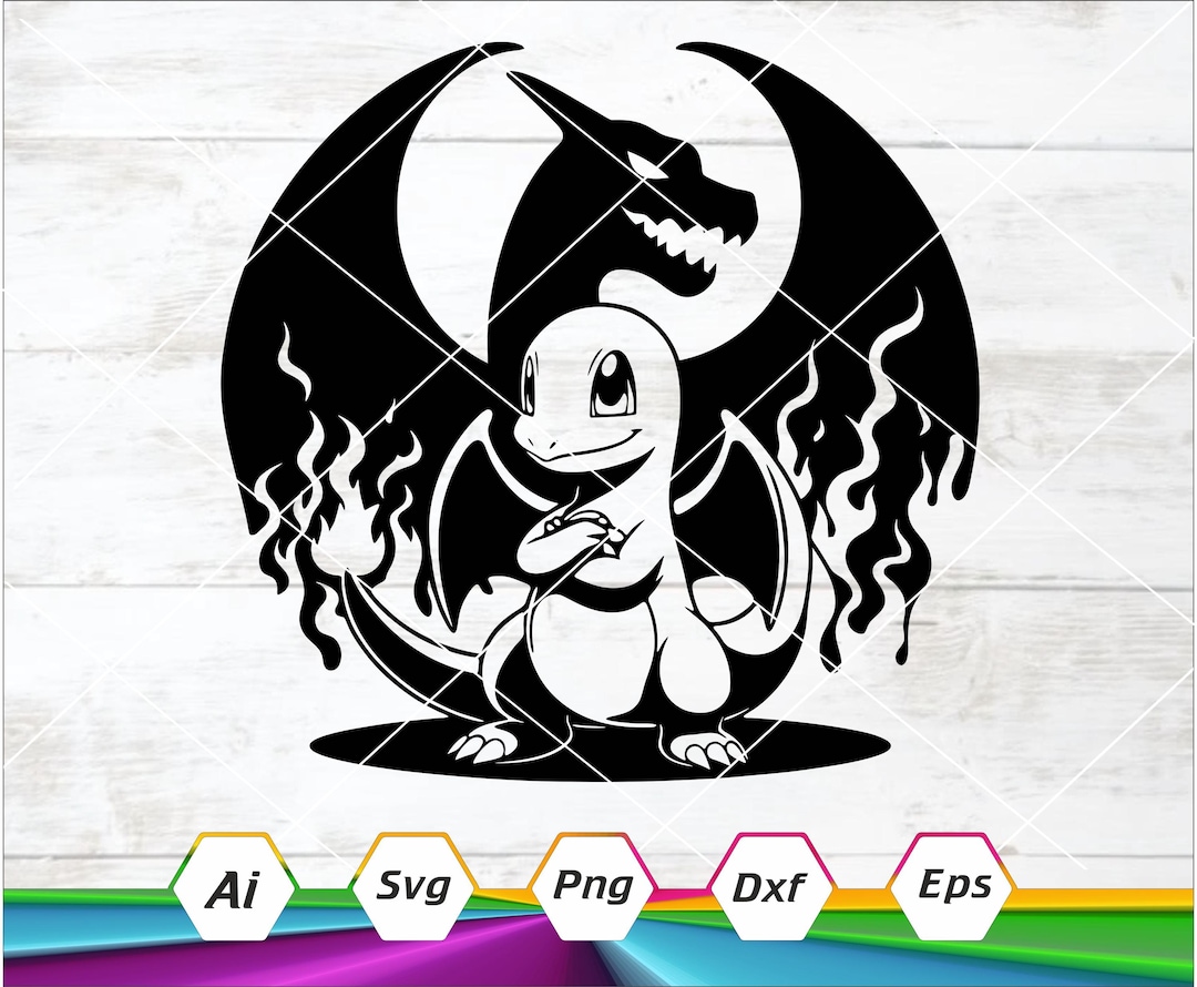 Charizard Svg, Charmander Svg, Charmander Silhouette Svg, Charizard ...