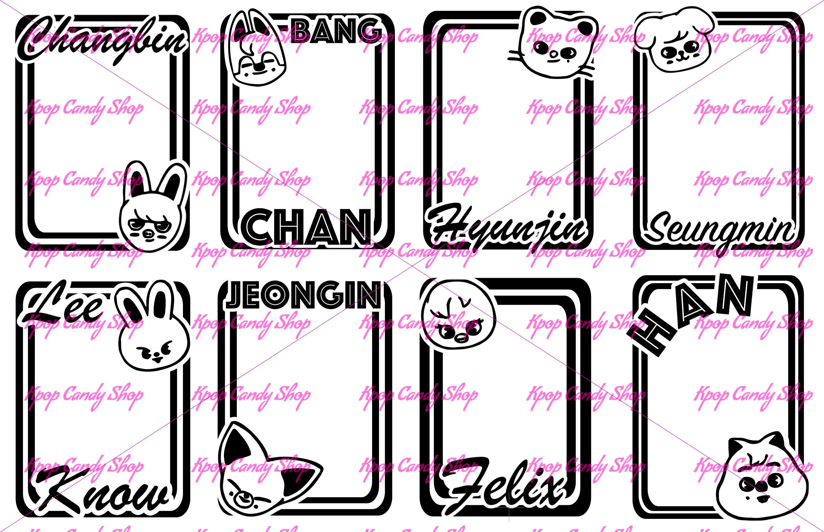 SKZOO Photocard Borders SVG File engkorean Versions - Etsy UK