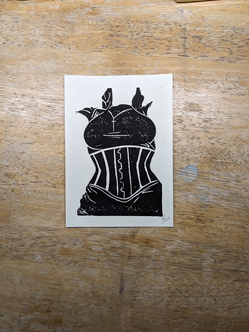 Dominatrix Portrait Handmade Lino Print Version 2- B Grade - Etsy