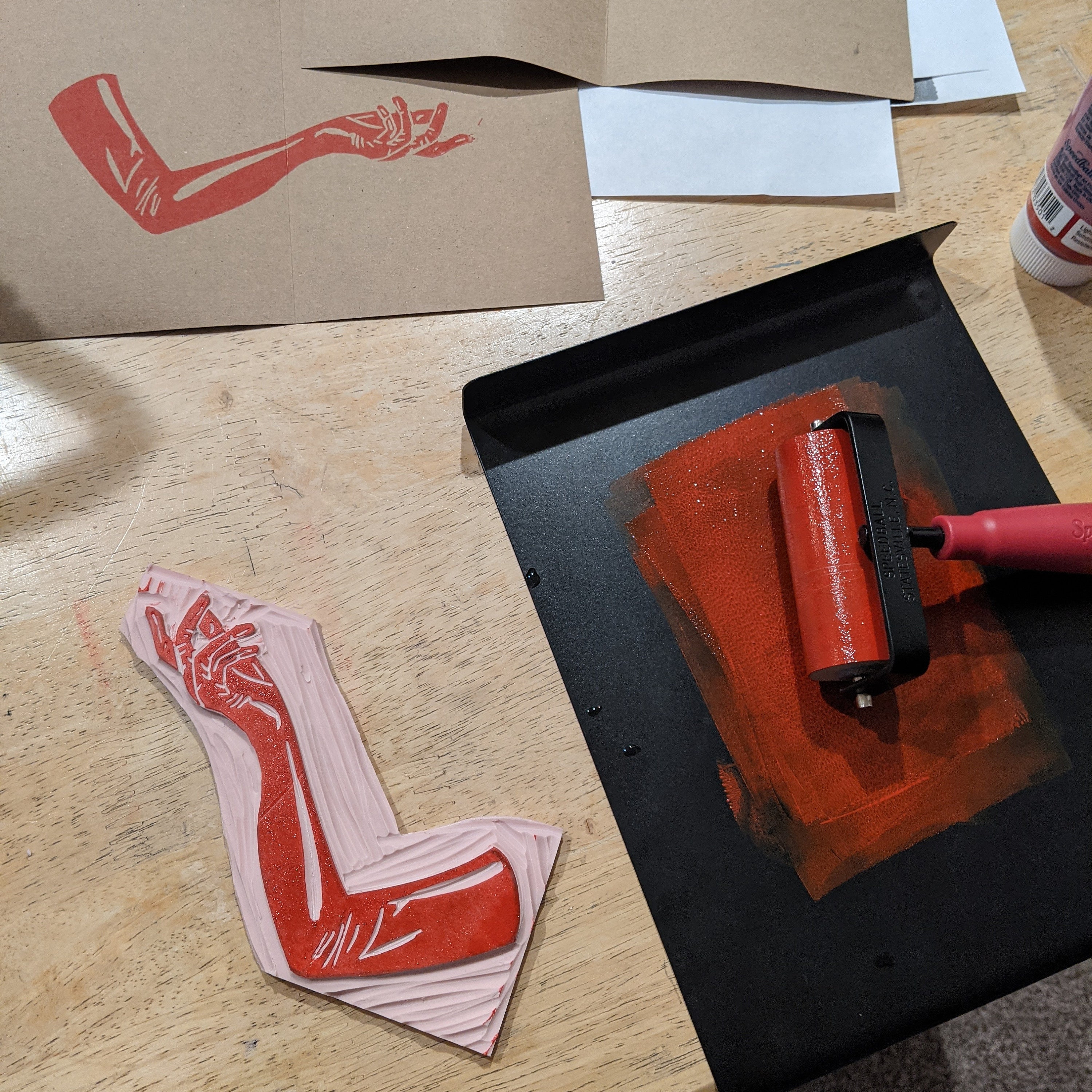 Latex Opera Glove Handmade Lino Print - Etsy
