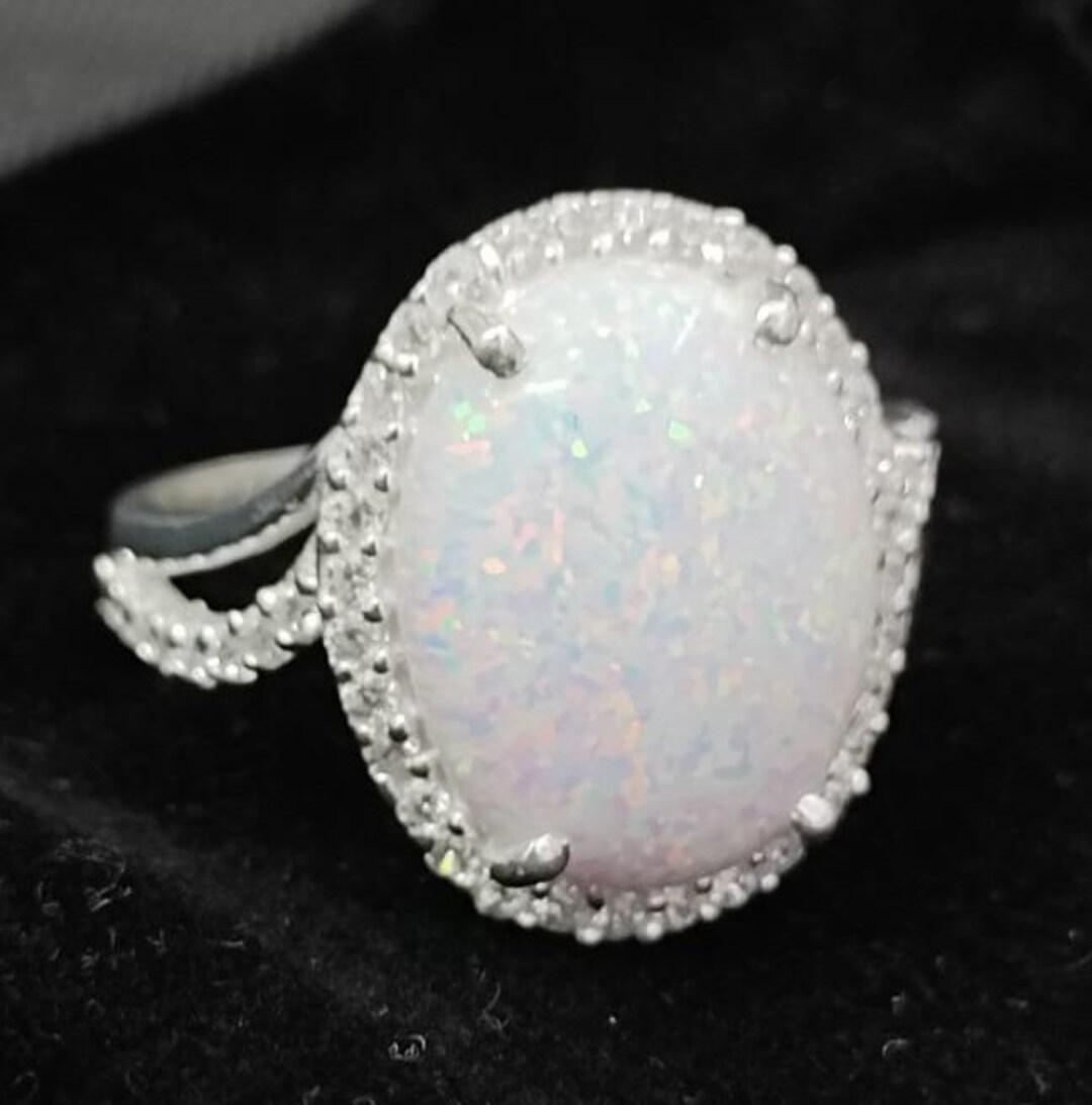 Natural 8.25 Carat Opal Ring, 925 Sterling Silver, Handmade Ring for ...