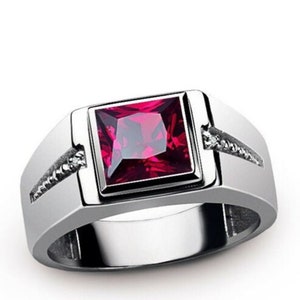 Natural Ruby 5.75 Carat Ring 925 Sterling Silver Handmade - Etsy