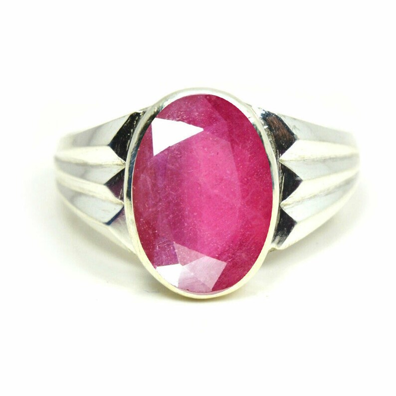 Natural 7 Carat Ruby 925 Sterling Silver Handmade Ring for - Etsy
