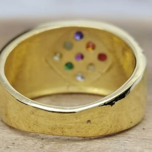 Natural Navaratna 9 Stone Ring, Gold Plated , Handmade Ring for Men and ...