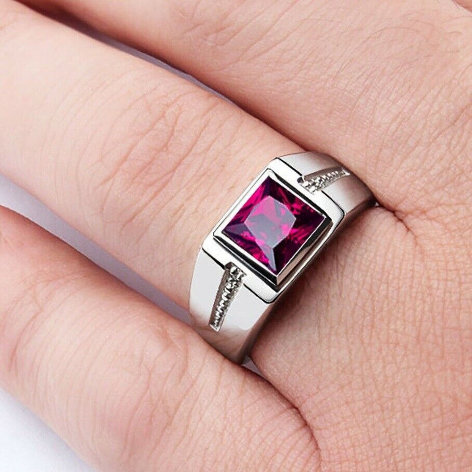 Natural Ruby 5.75 Carat Ring 925 Sterling Silver Handmade - Etsy