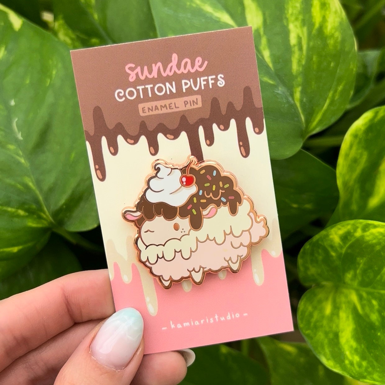 Sundae Cotton Puff Hard Enamel Pin - Etsy
