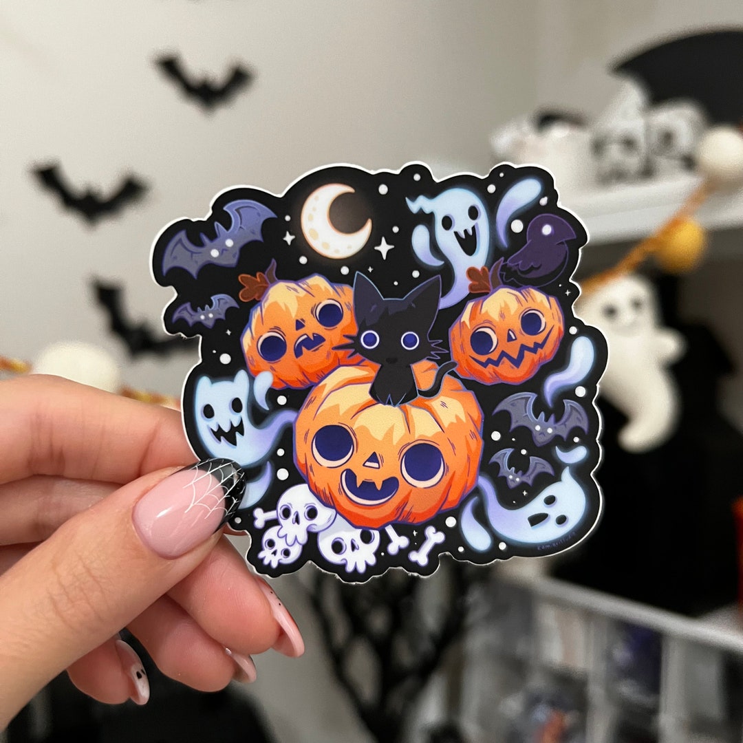 Cats, Bats & Boos Vinyl Sticker Halloween Spooky - Etsy