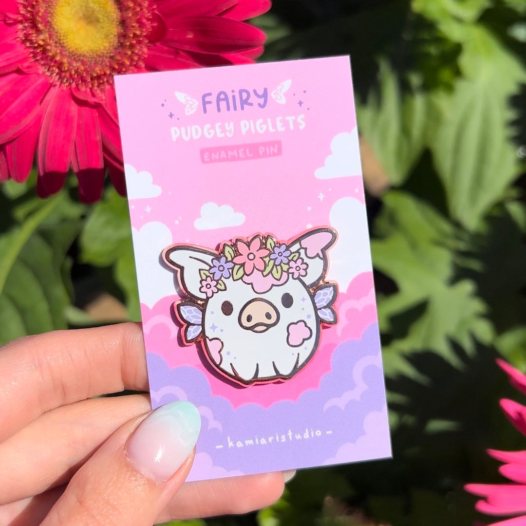 Fairy Pudgey Piglet Hard Enamel Pin Kawaii - Etsy