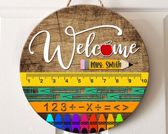 Teacher Door Hanger, Back to School Sign, Teacher Door Sign, Classroom ...