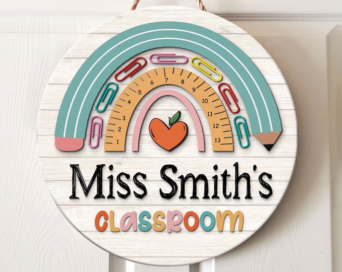 Teacher Door Sign. Rainbow Classroom. Classroom Door Sign. - Etsy