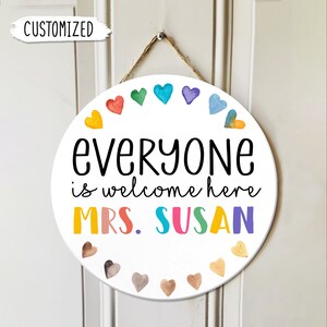 Personalized Teacher Door Sign, Special Education Door Sign, Everyone ...