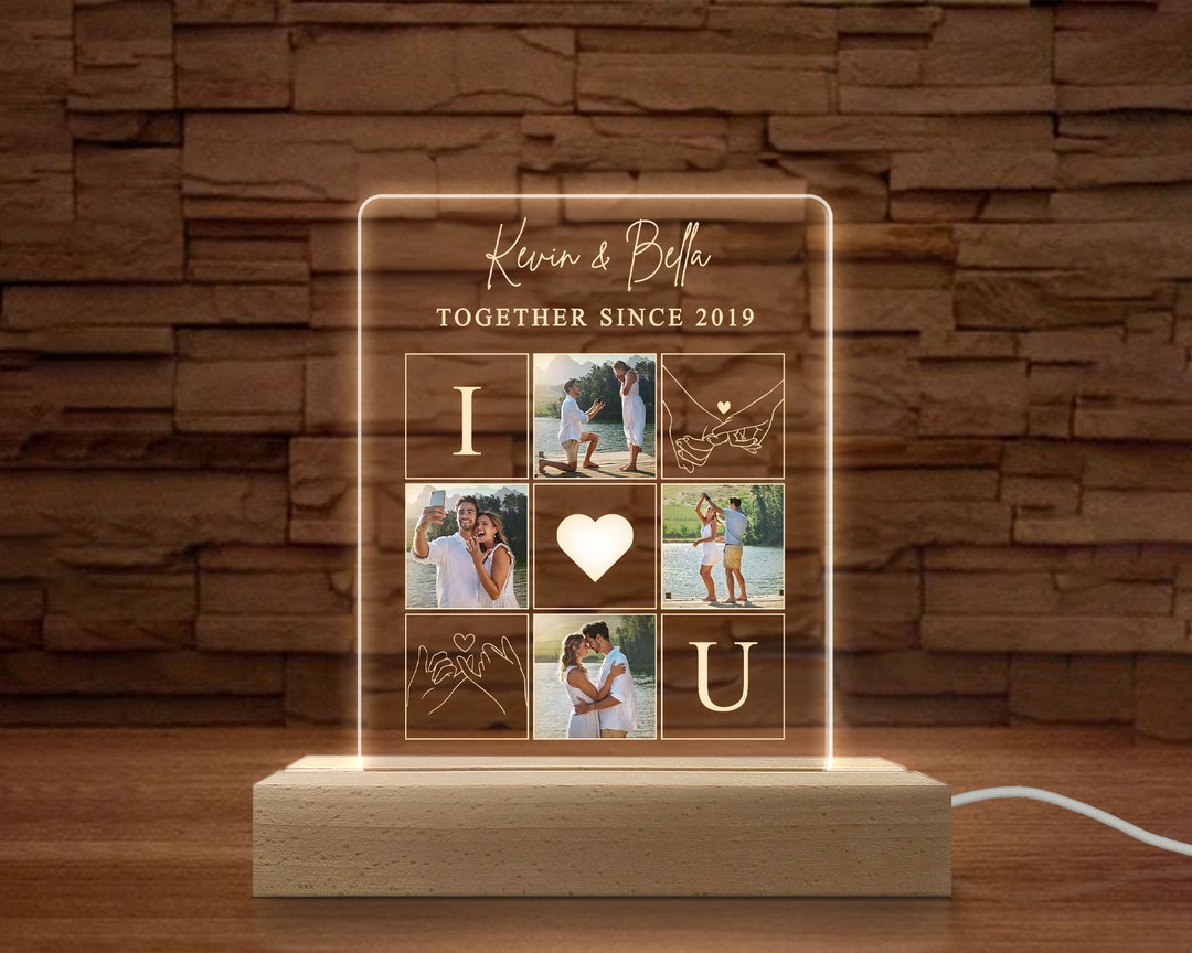 Personalized Photo Couple Night Light, Valentines Gifts for Him ...
