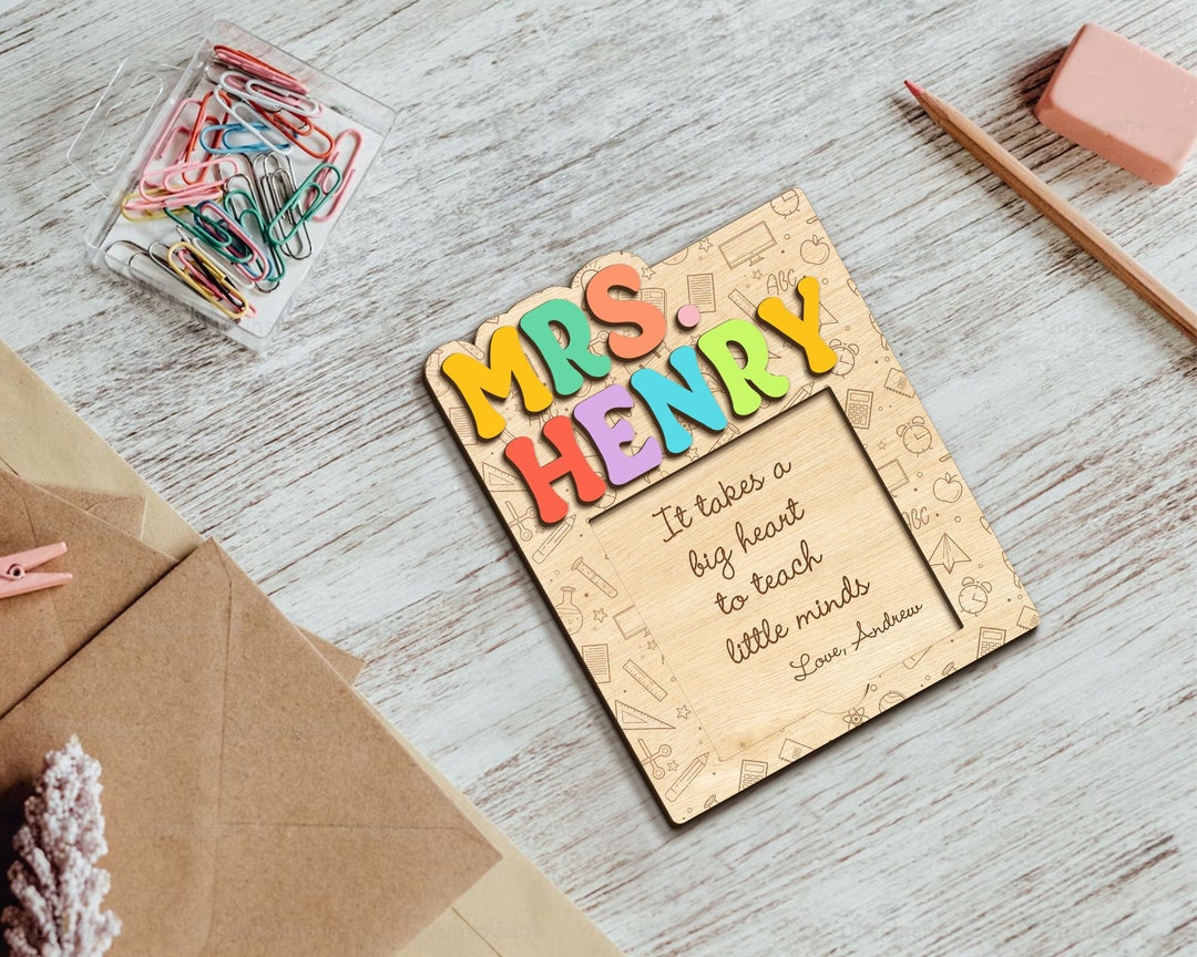 Personalized Sticky Note Holder, Teacher Appreciation Gift, Sticky Note ...
