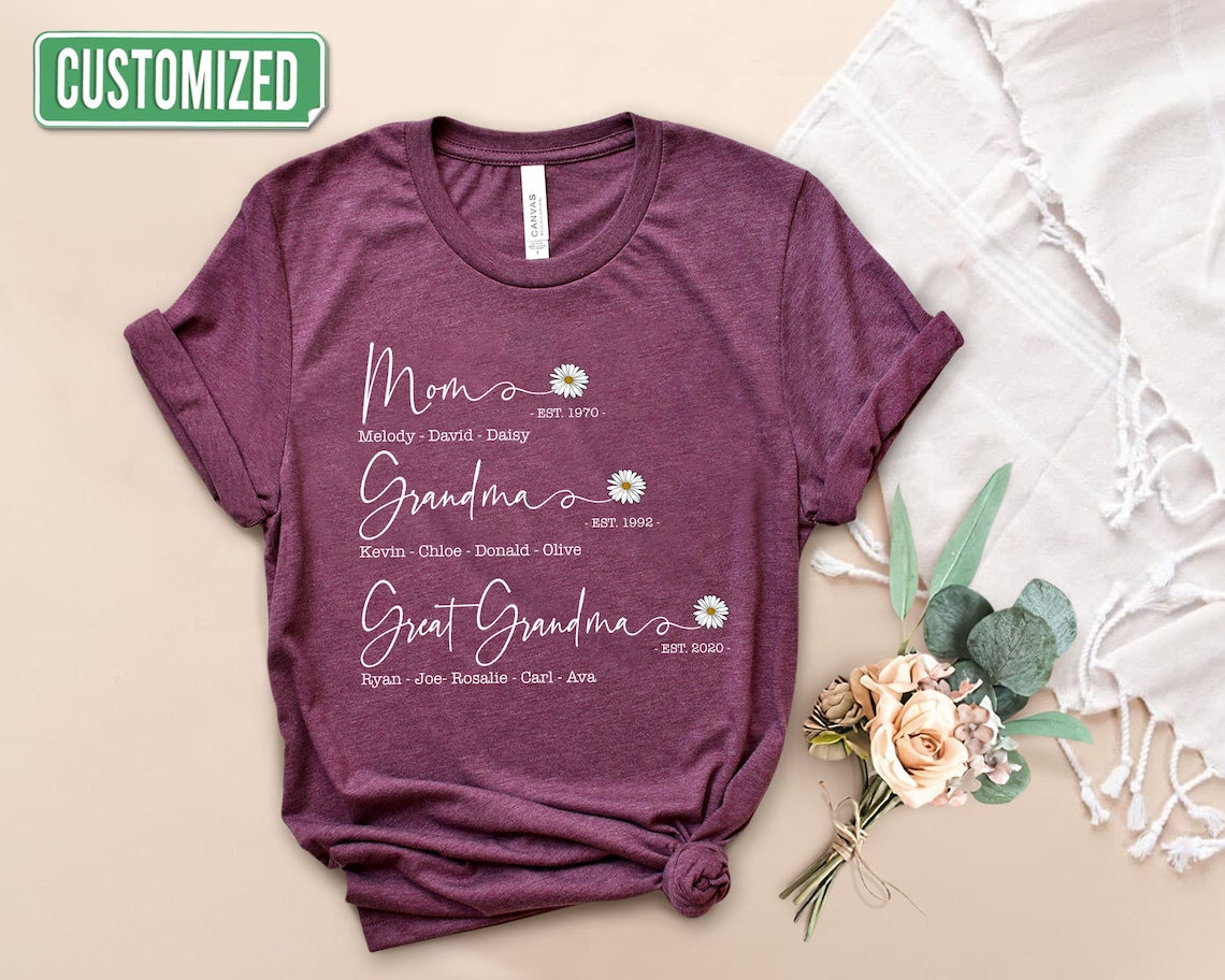 Personalized Great Grandma Shirt Great Grandma Mothers Day - Etsy