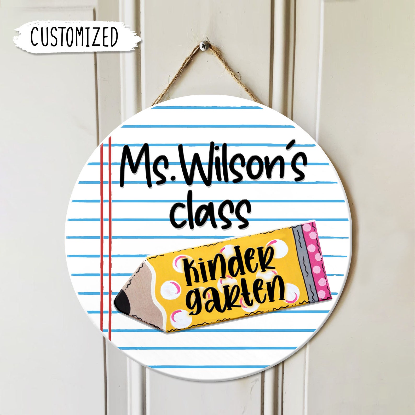 Personalized Teacher Door Sign Classroom Door Hanger - Etsy