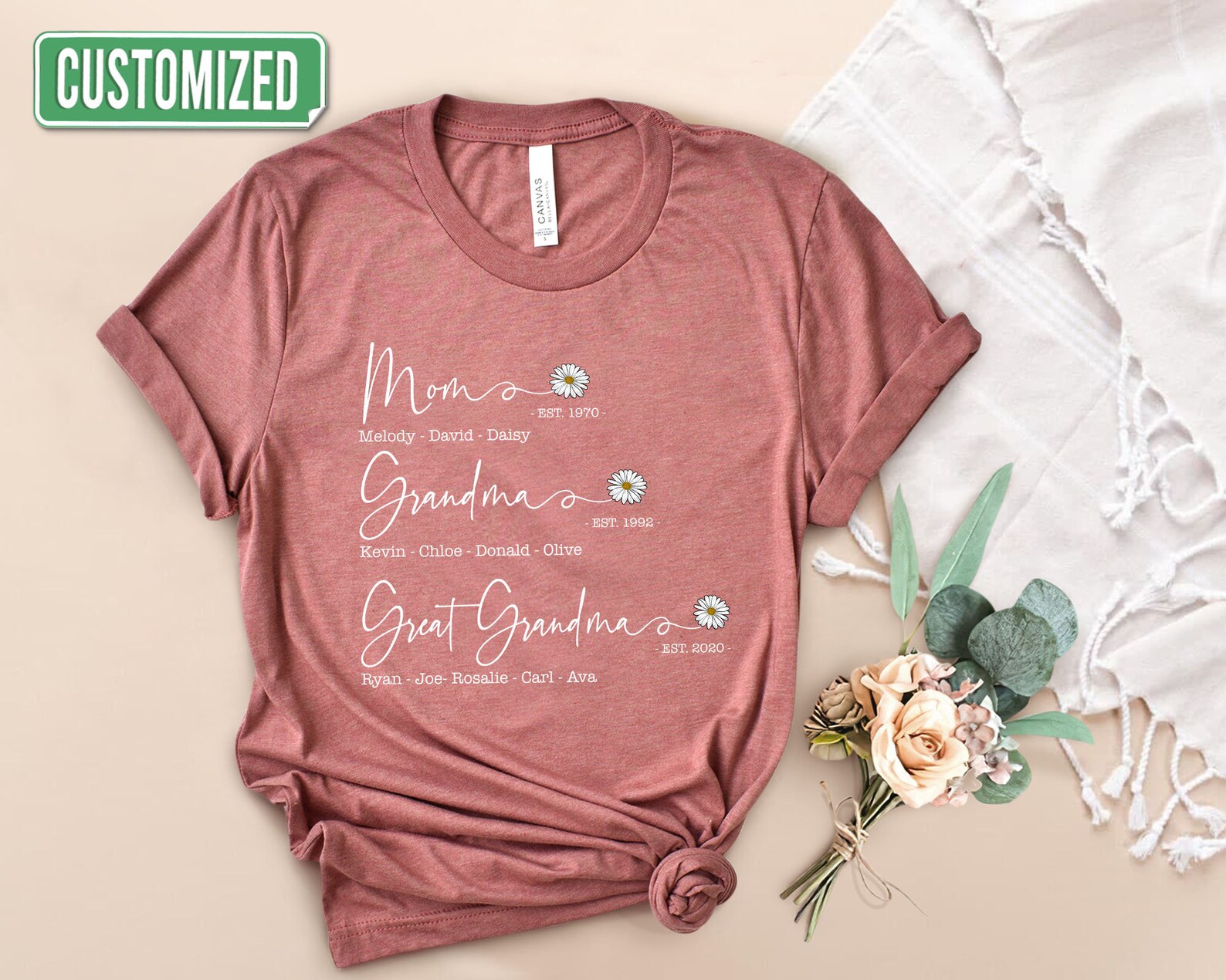 Personalized Great Grandma Shirt Great Grandma Mothers Day - Etsy