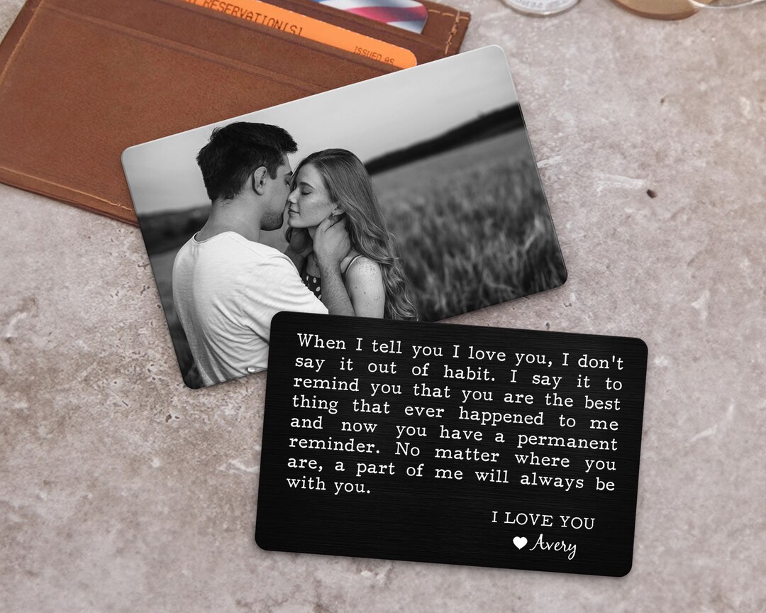 Personalized Men Wallet Insert Card, Anniversary Gift, Valentine Gift ...
