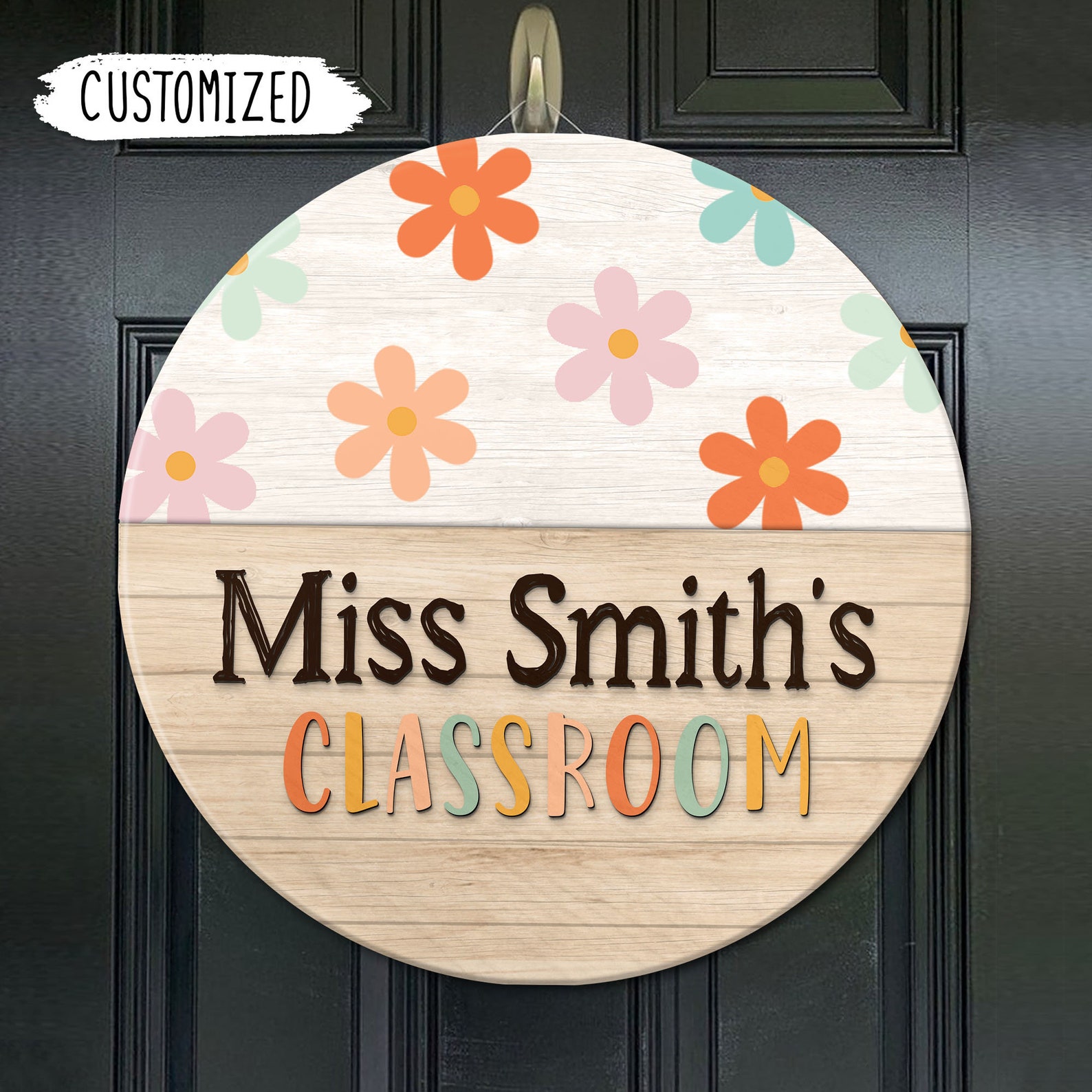 Teacher Door Hanger Personalized Teacher Door Sign Boho - Etsy