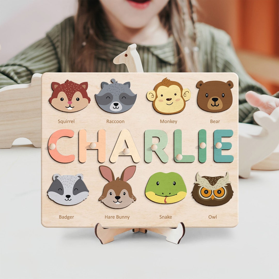 Personalized Baby Toddler Wooden Toys, Puzzle Busy Board for Toddlers ...