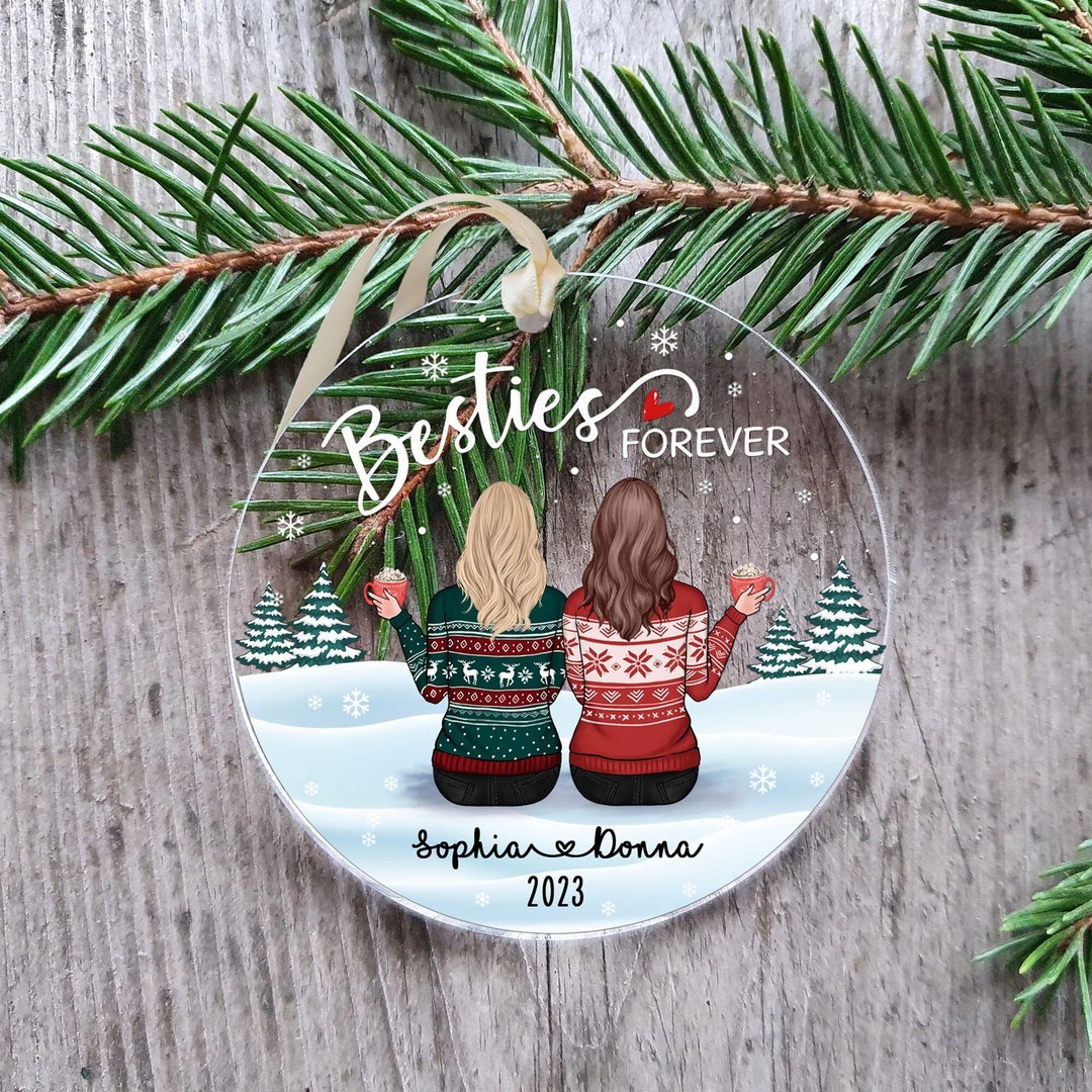 Personalized Bestie Christmas Ornament, Best Friend Christmas Gifts ...