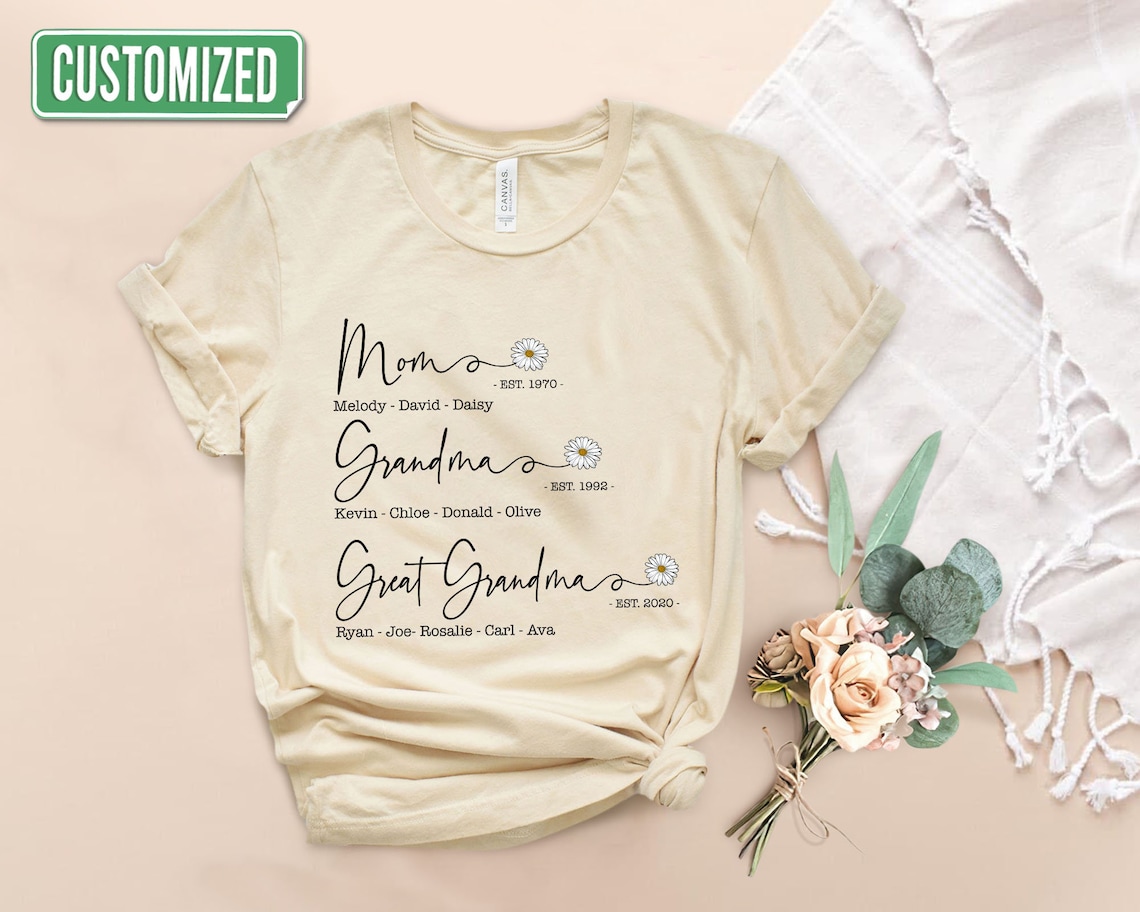 Personalized Great Grandma Shirt Great Grandma Mothers Day - Etsy