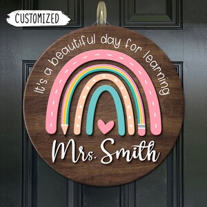 Teacher Door Hanger, Back to School Sign, Teacher Door Sign, Classroom ...