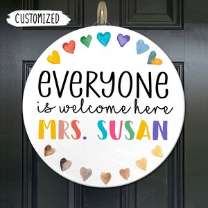 Personalized Teacher Door Sign, Special Education Door Sign, Everyone ...