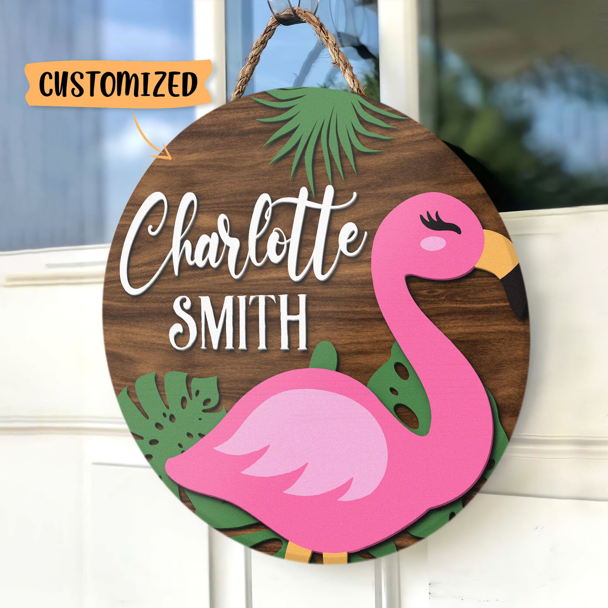 Flamingo Bedroom Door Sign Kids Bedroom Door Hanger Pink - Etsy