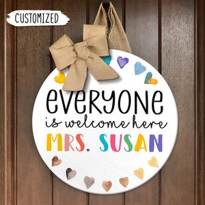 Personalized Teacher Door Sign, Special Education Door Sign, Everyone ...