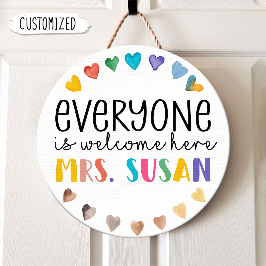 Personalized Teacher Door Sign, Special Education Door Sign, Everyone ...