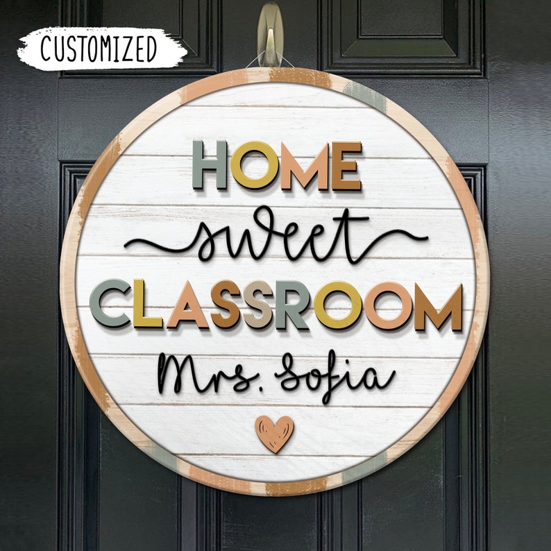 Personalized Teacher Sign Classroom Door Hanger Teachers - Etsy