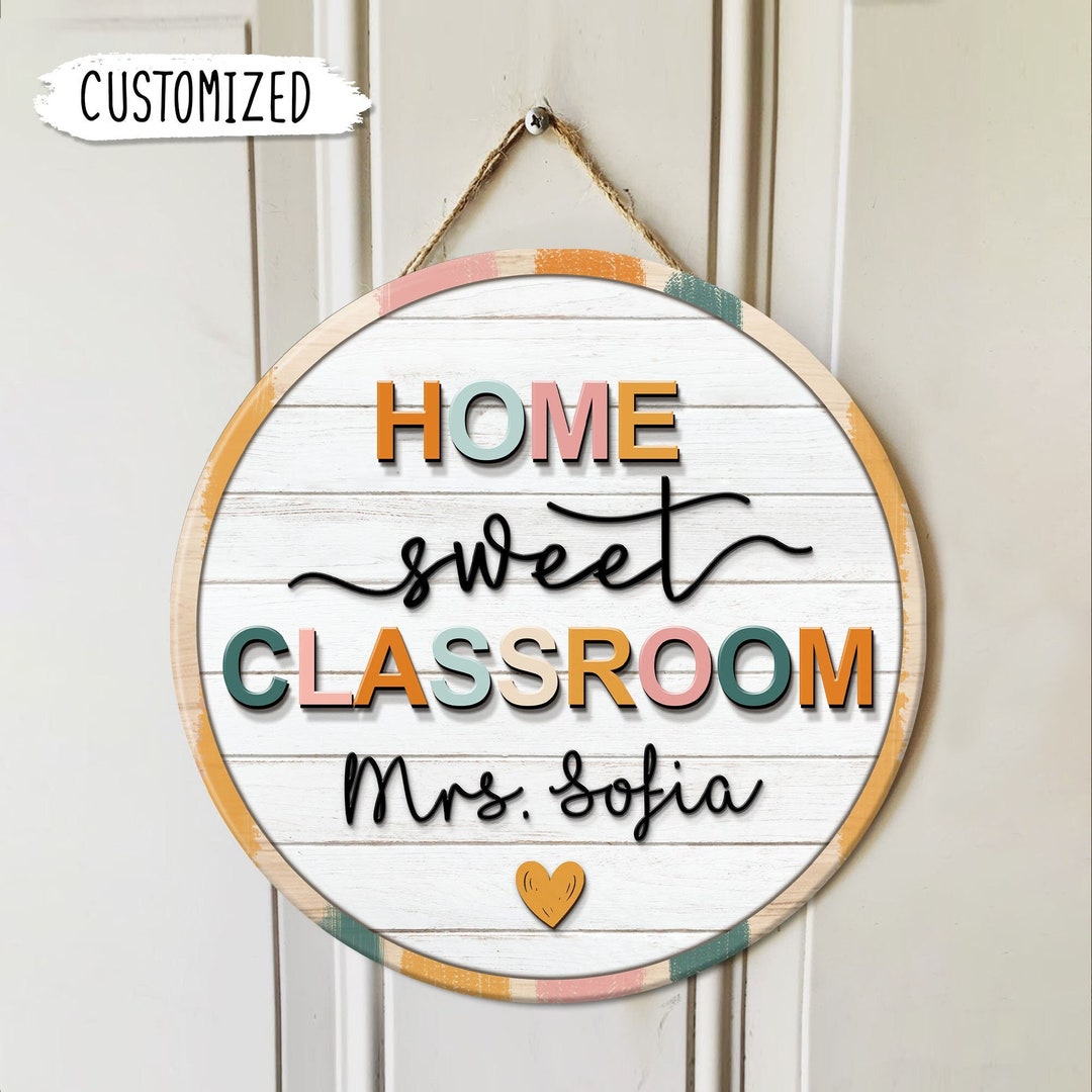 Personalized Teacher Sign, Classroom Door Hanger, Teachers Appreciation ...