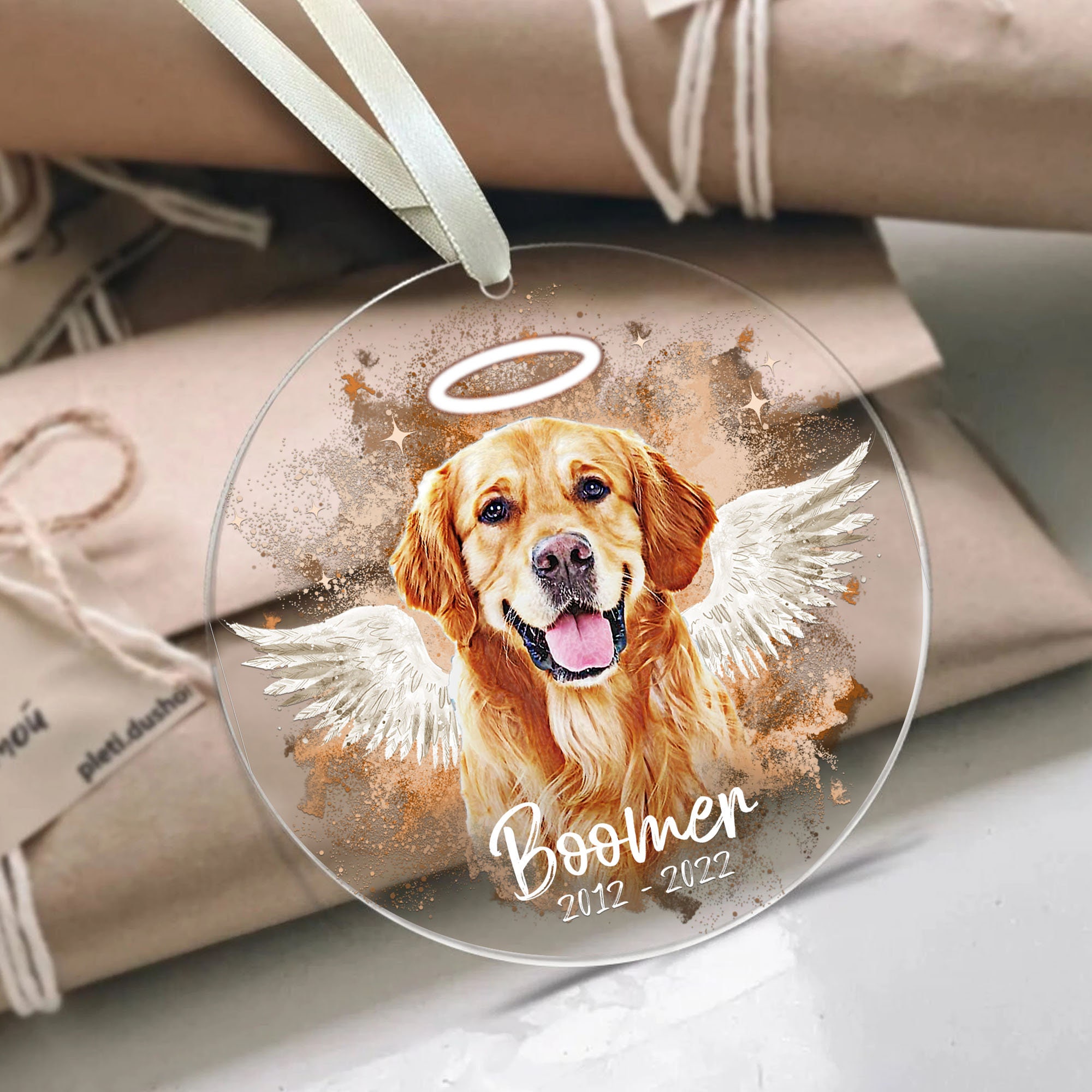 Personalized Pet Memorial Ornament With Picture Pet Memorial - Etsy