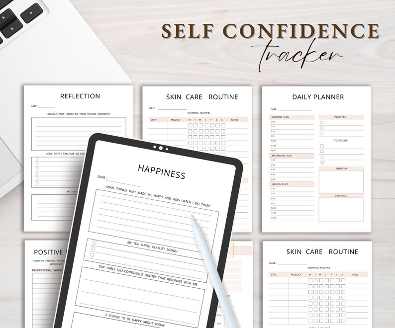 Printable Self Confidence Planner | Self Care Worksheet Digital ...