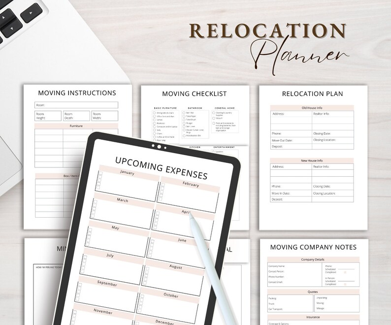Relocation Planner Printable and Editable Canva Templates | Moving ...