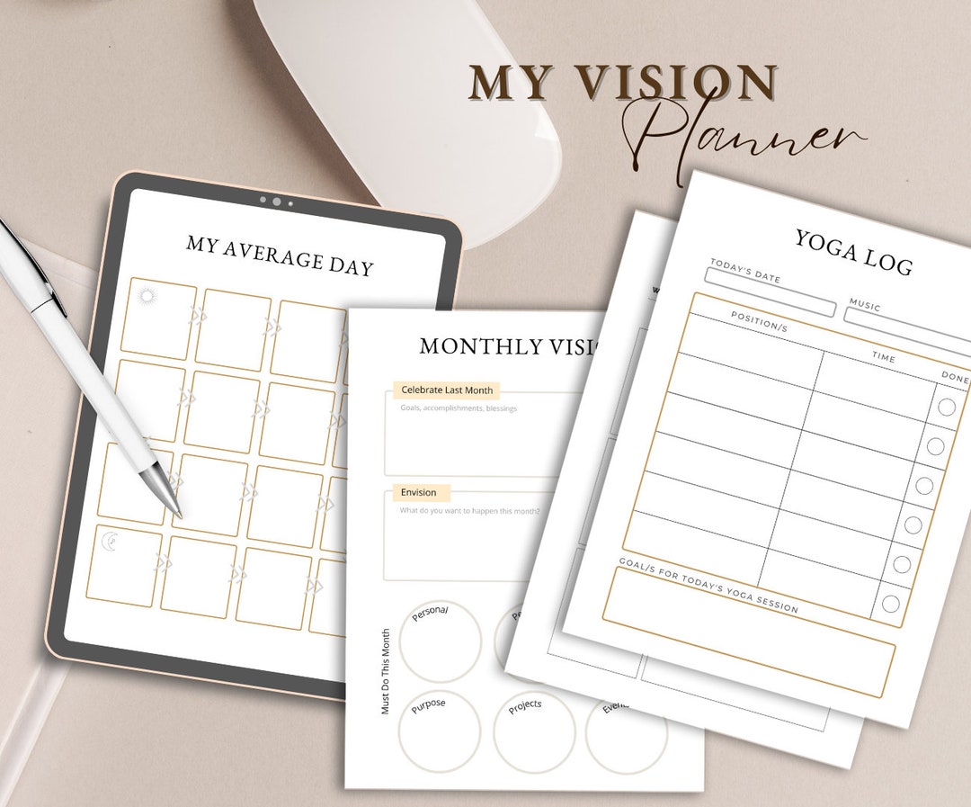 Vision Board Digital | Printable Journaling Pages | Mental Health ...