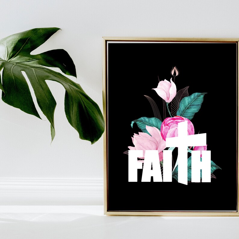 Faith Cross Wall Art Print, Cross Print,christian Wall Print,spiritual ...