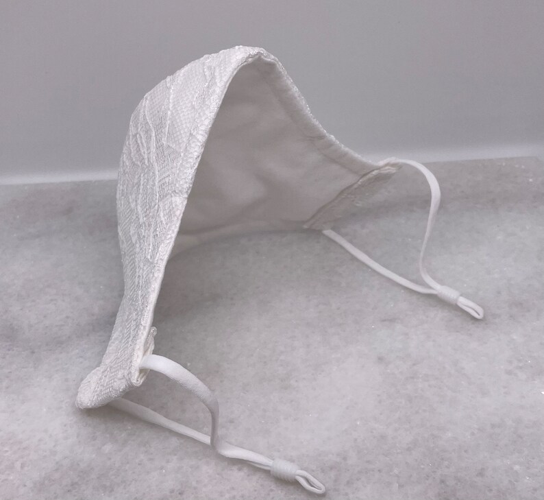 White Lace Face Mask With Nose Wire / Adjustable Ear Loops / Bridal ...