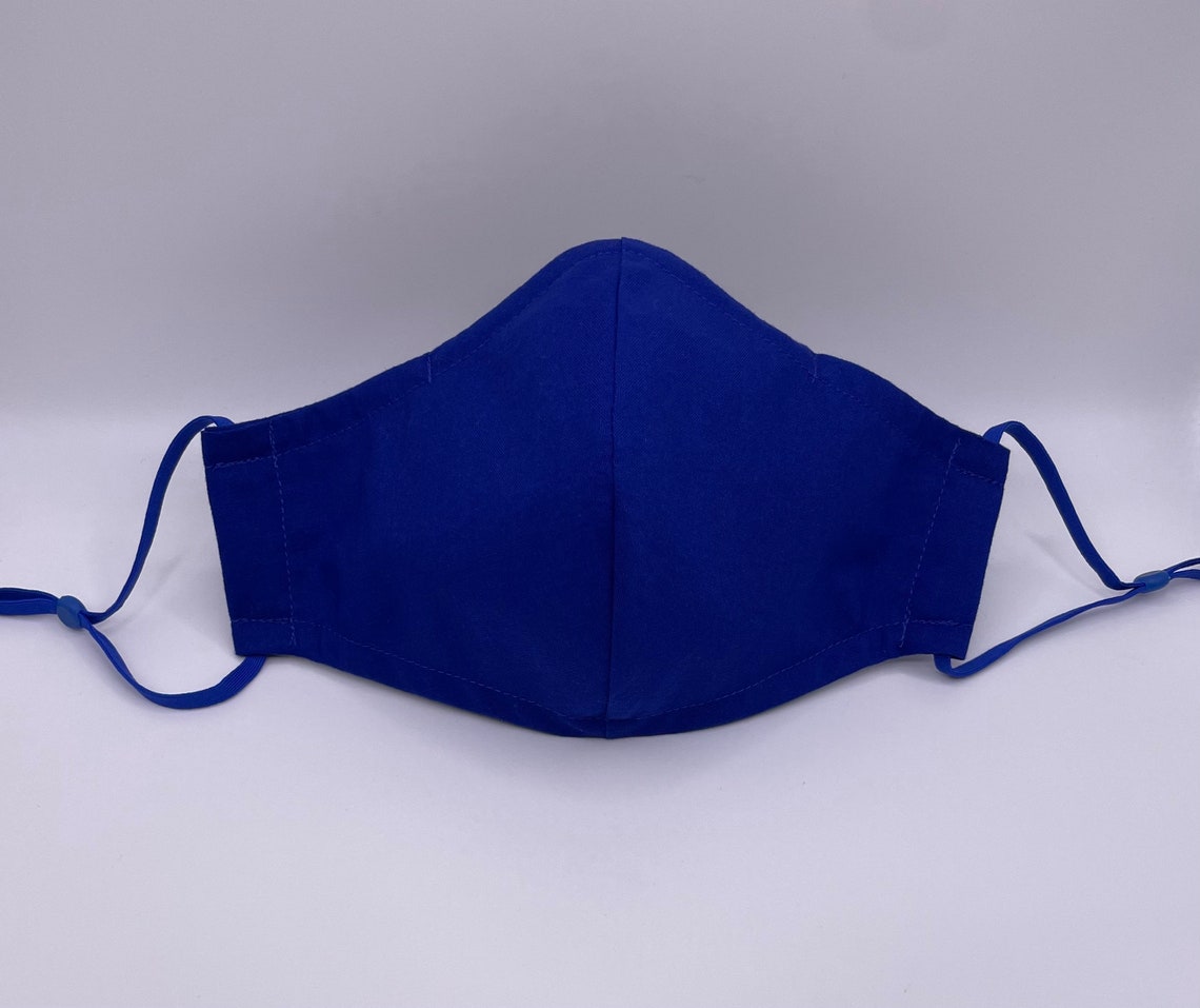 Royal Blue Face Mask With Nose Wire / Adjustable Ear Loops Optional ...
