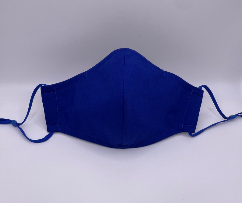 Royal Blue Face Mask With Nose Wire / Adjustable Ear Loops - Etsy